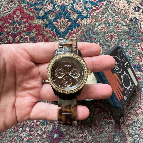 Fossil | Accessories | Fossil Stainless Steel And Acetate Tortoise Watch | Poshmark
